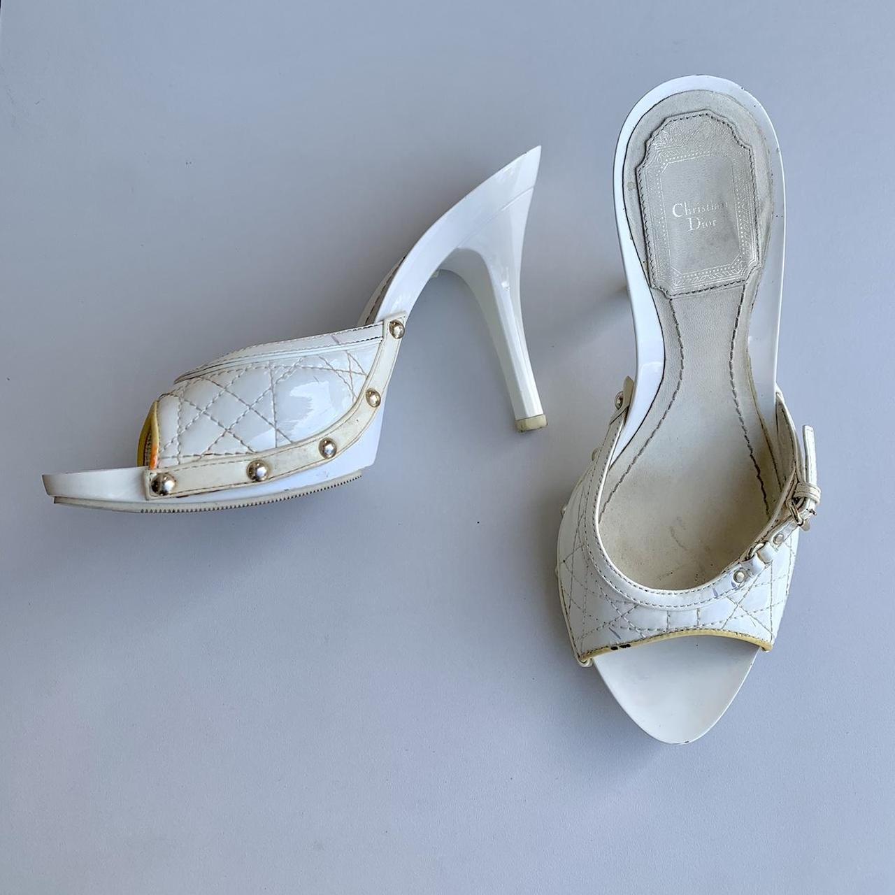 Vintage Dior White Heels Height: 11cm Size 36.5 /... - Depop