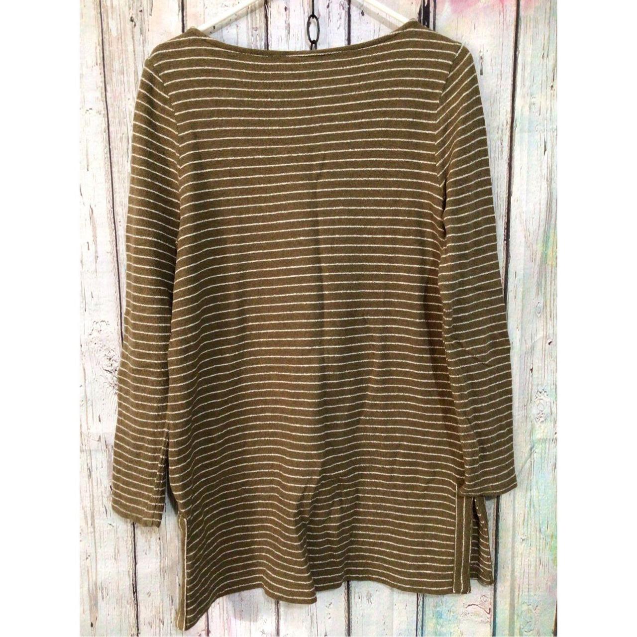 J. Jill Cute Brown & White Top Size: Large... - Depop
