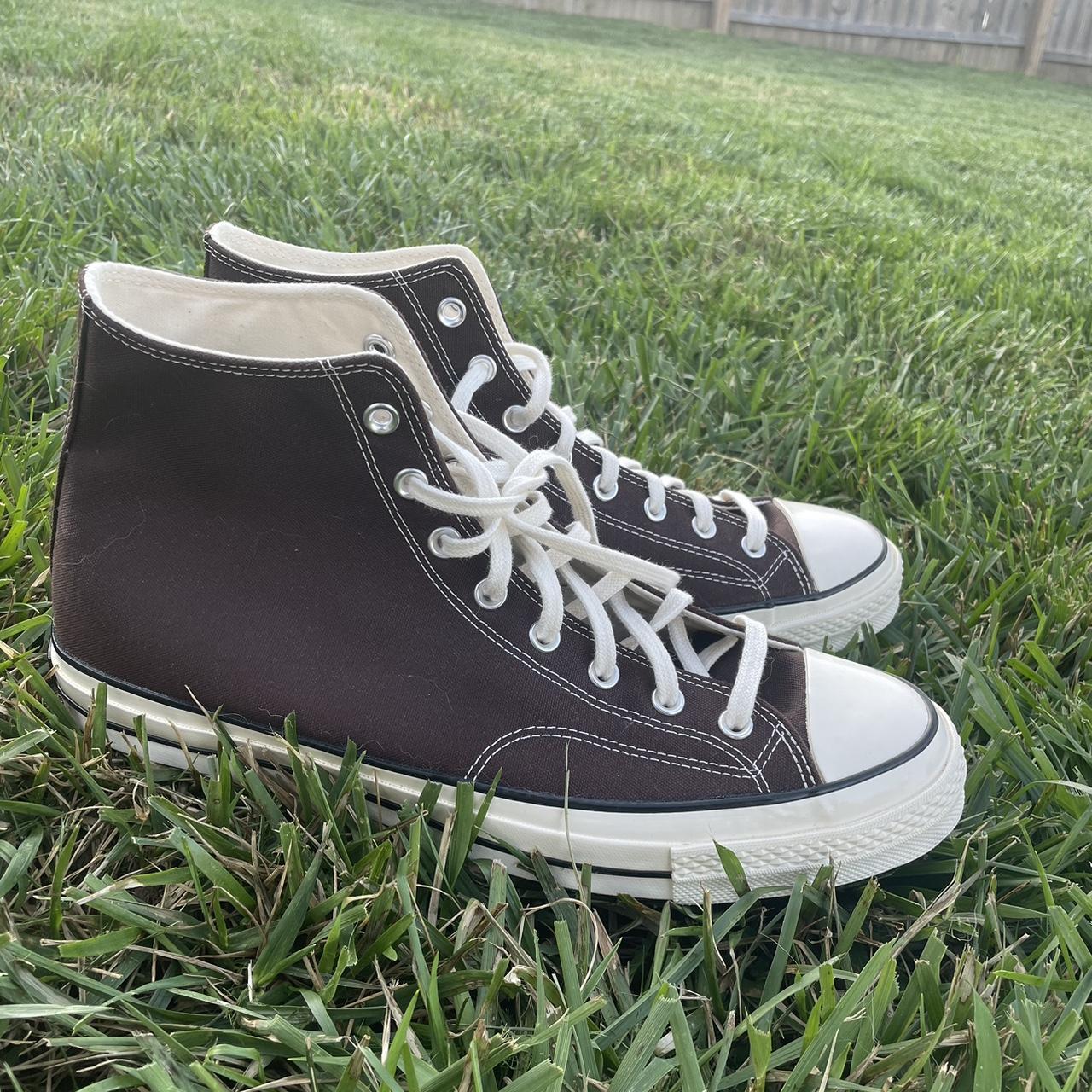 Brown converse size 12 worn once no box but in great... - Depop