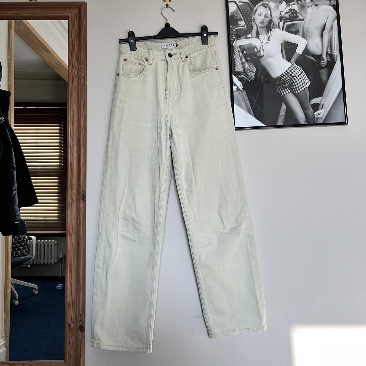 Motel rocks parallel straight wide leg jeans xxs in... - Depop