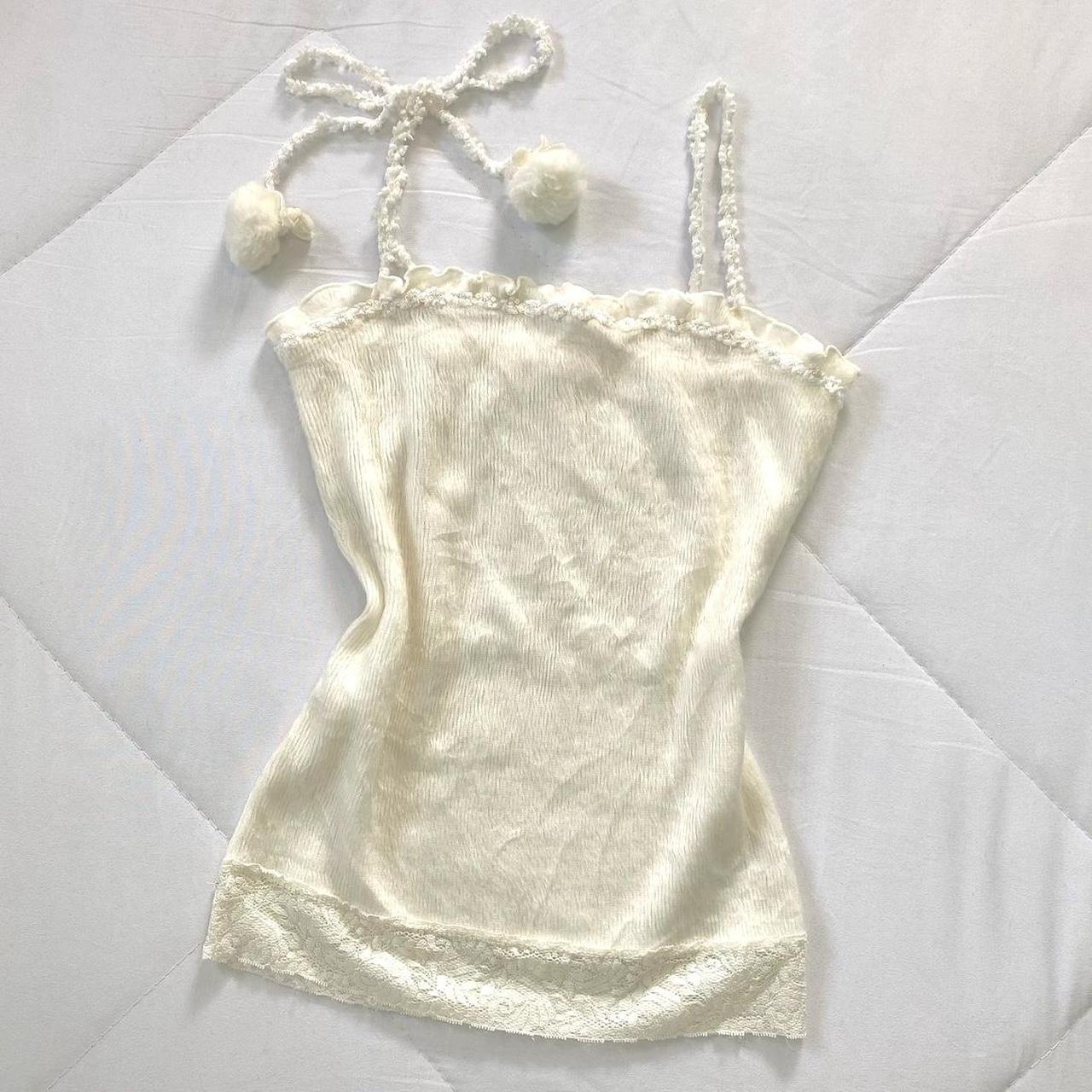 Liz Lisa white pom pom cami no flaws best for... | Depop