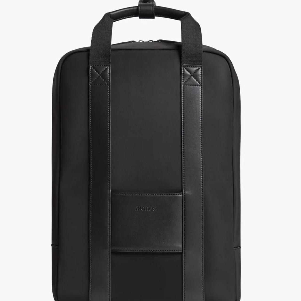 Monos Metro Backpack in black leather. Brand new... - Depop