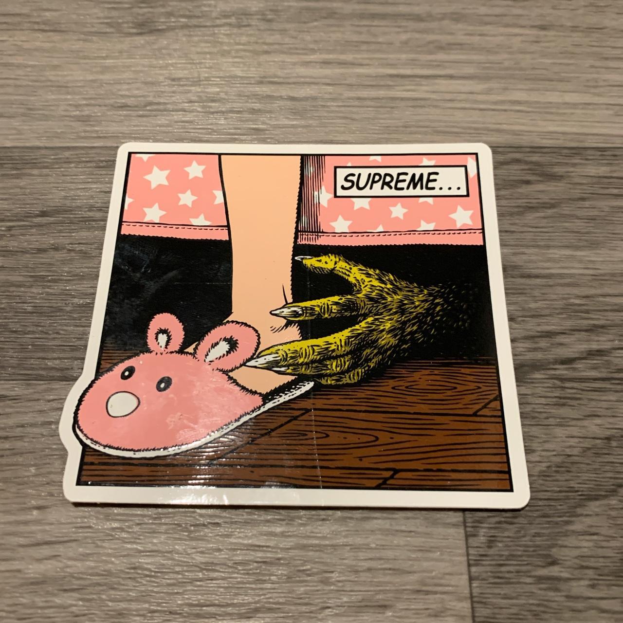 Supreme Pink and Black Stickers | Depop