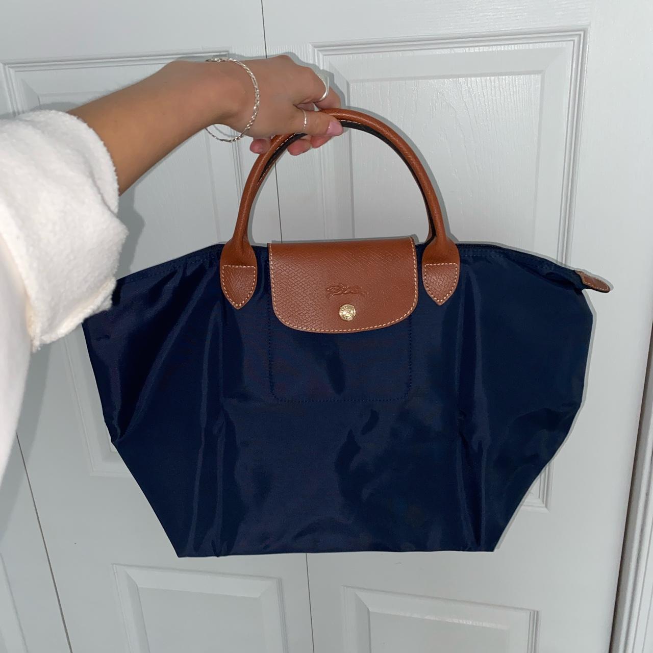 Longchamp Le Pliage Top-Handle Bag Medium Navy Tote... - Depop