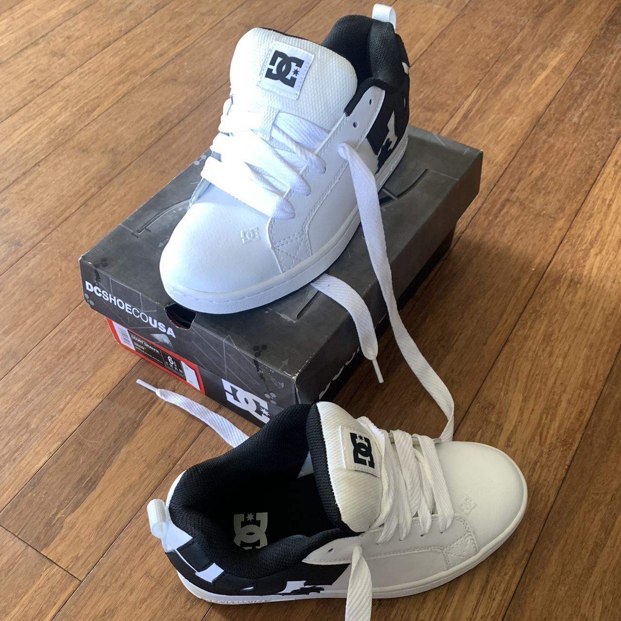 DC Shoes Women's White and Black Trainers | Depop
