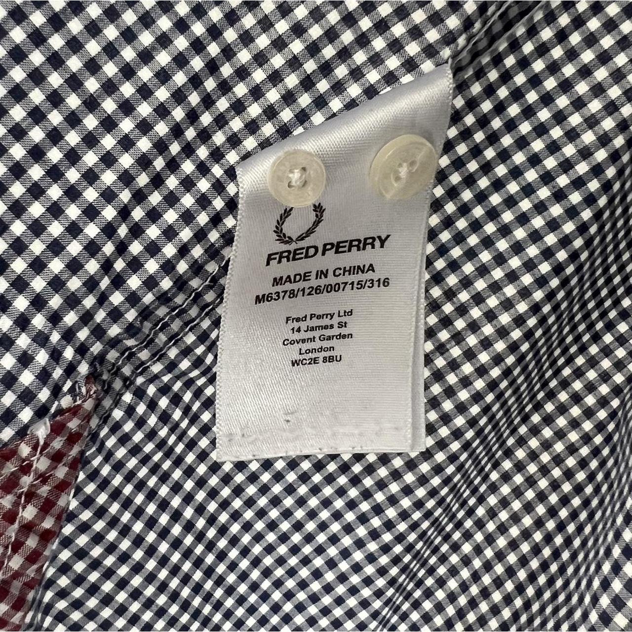 Fred Perry blue checkered shirt, size M. Worn a few... - Depop
