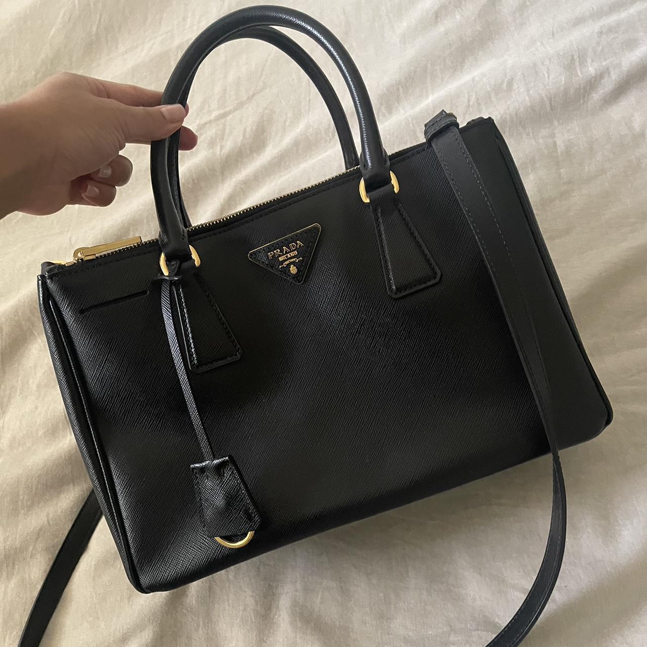 PRADA Saffiano Leather Lux Galleria Double Zip Tote... - Depop