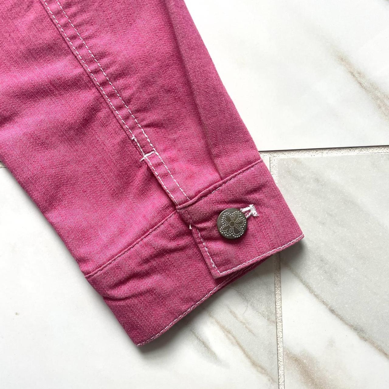 PINK CROPPED DENIM JACKET Super cute jacket... - Depop