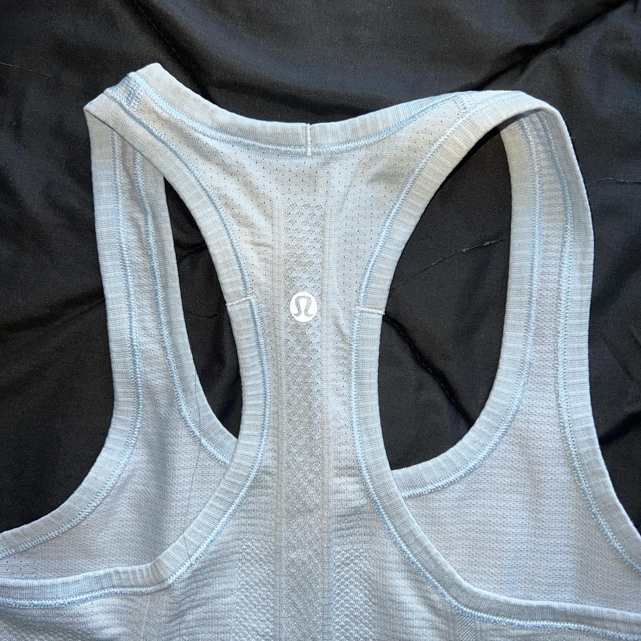 Light blue lululemon swiftly tank, only worn twice... - Depop