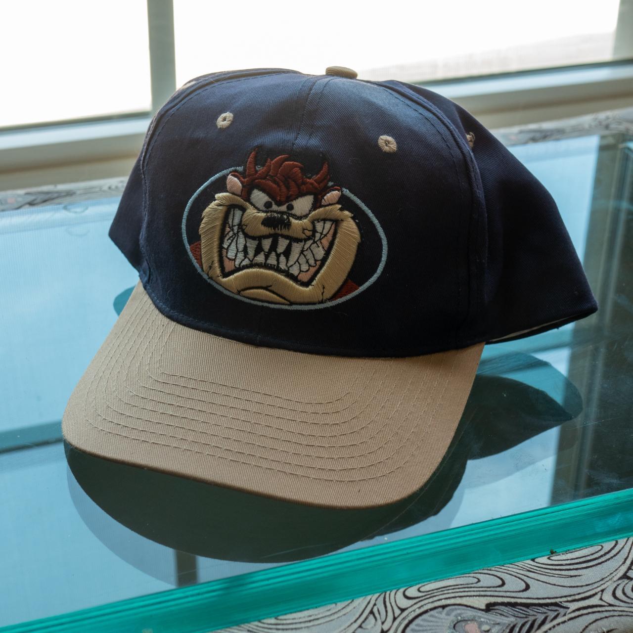 Vintage Taz Looney Tunes Hat two tone khaki and... - Depop