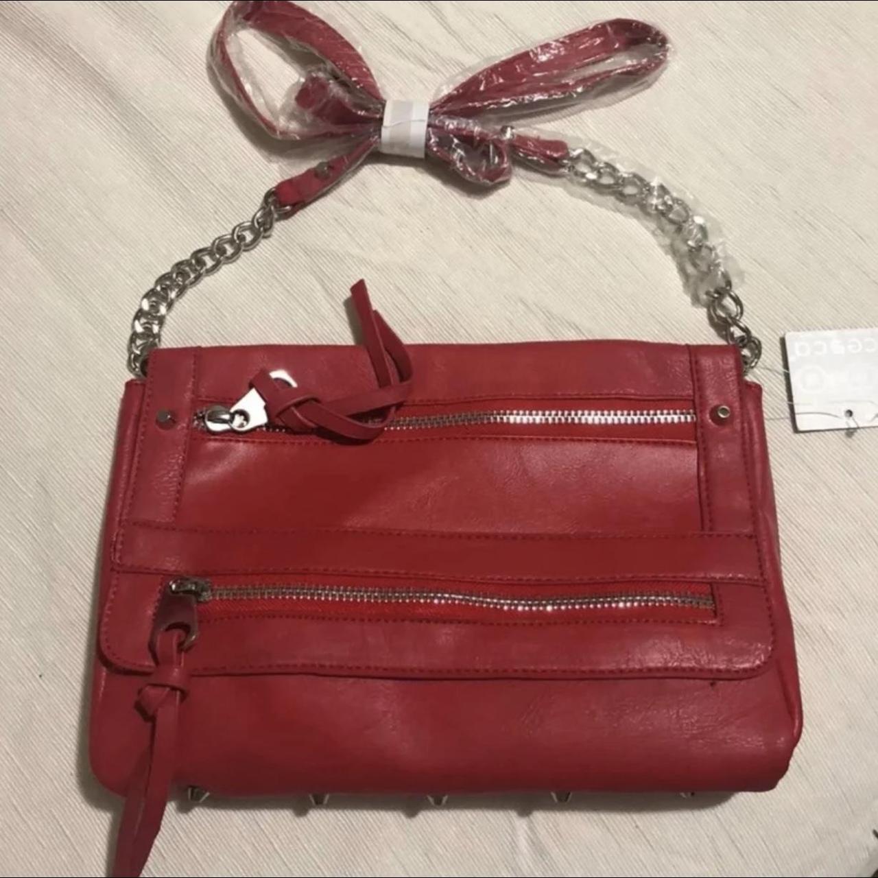 Cesco red crossbody handbag with chain strap New... - Depop