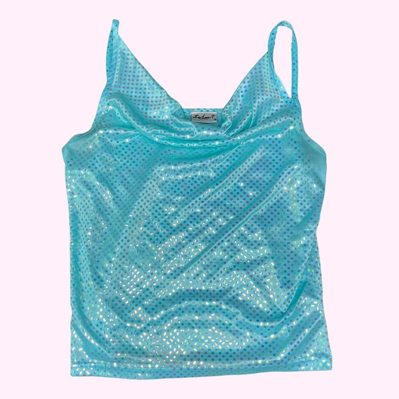 Vintage cute baby powder blue sequin shimmer... - Depop