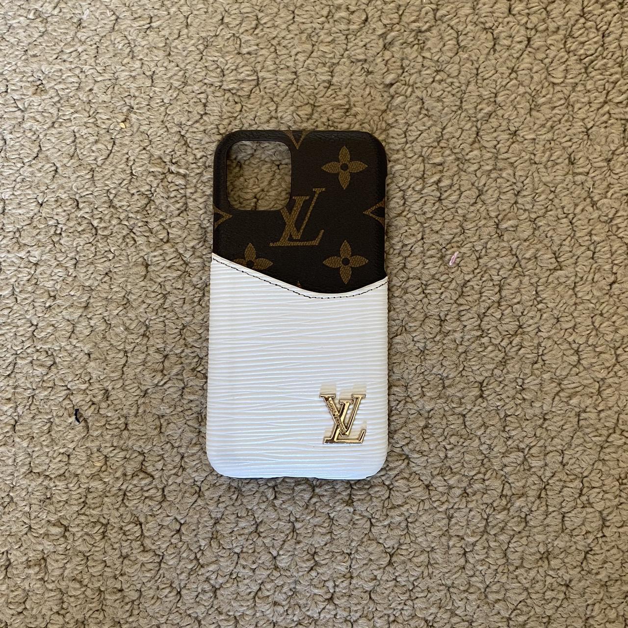 louis vuitton iphone 11 pro case color : brown & white - Depop