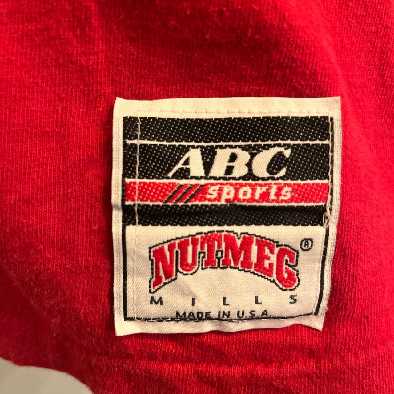 Nutmeg Men's Red and White T-shirt | Depop