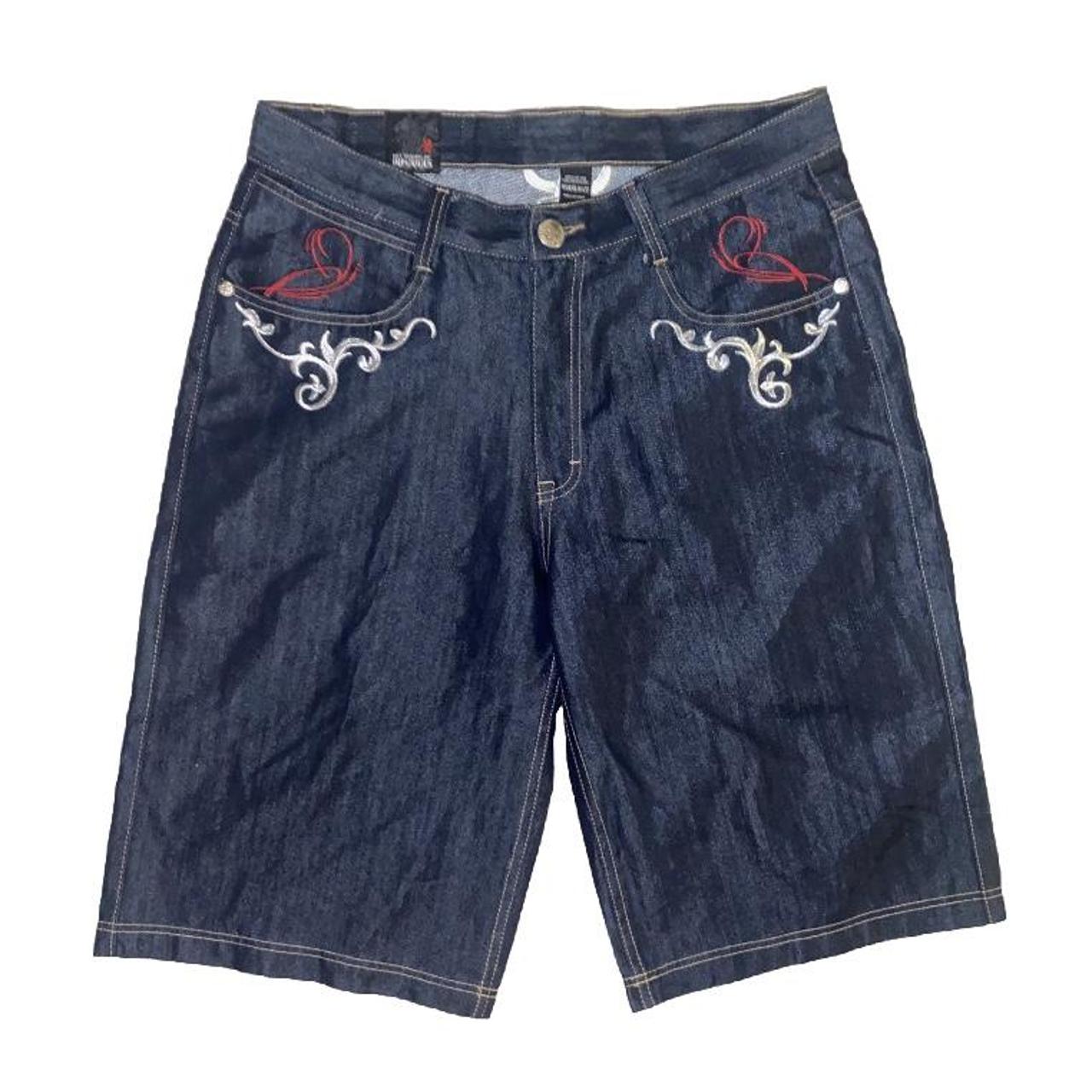 grunge y2k delf imperious jean shorts / jorts crazy... - Depop