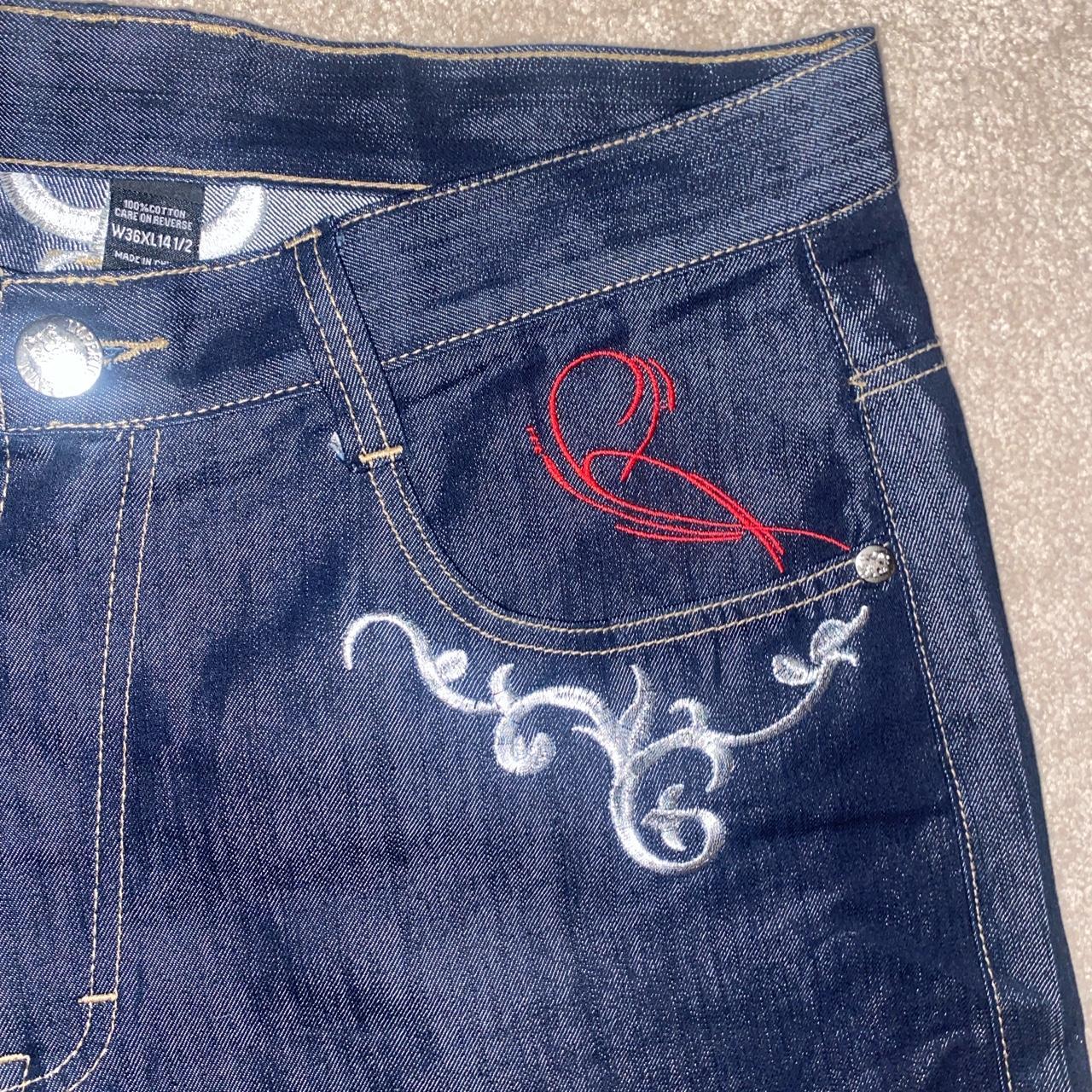 grunge y2k delf imperious jean shorts / jorts crazy... - Depop