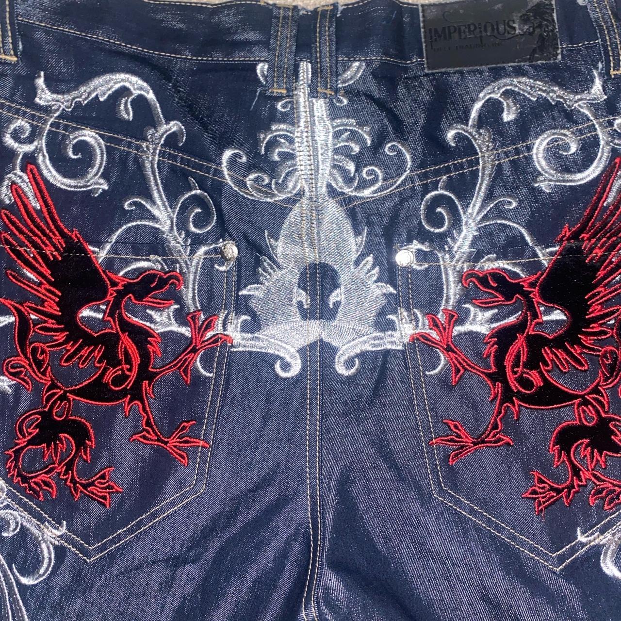grunge y2k delf imperious jean shorts / jorts crazy... - Depop