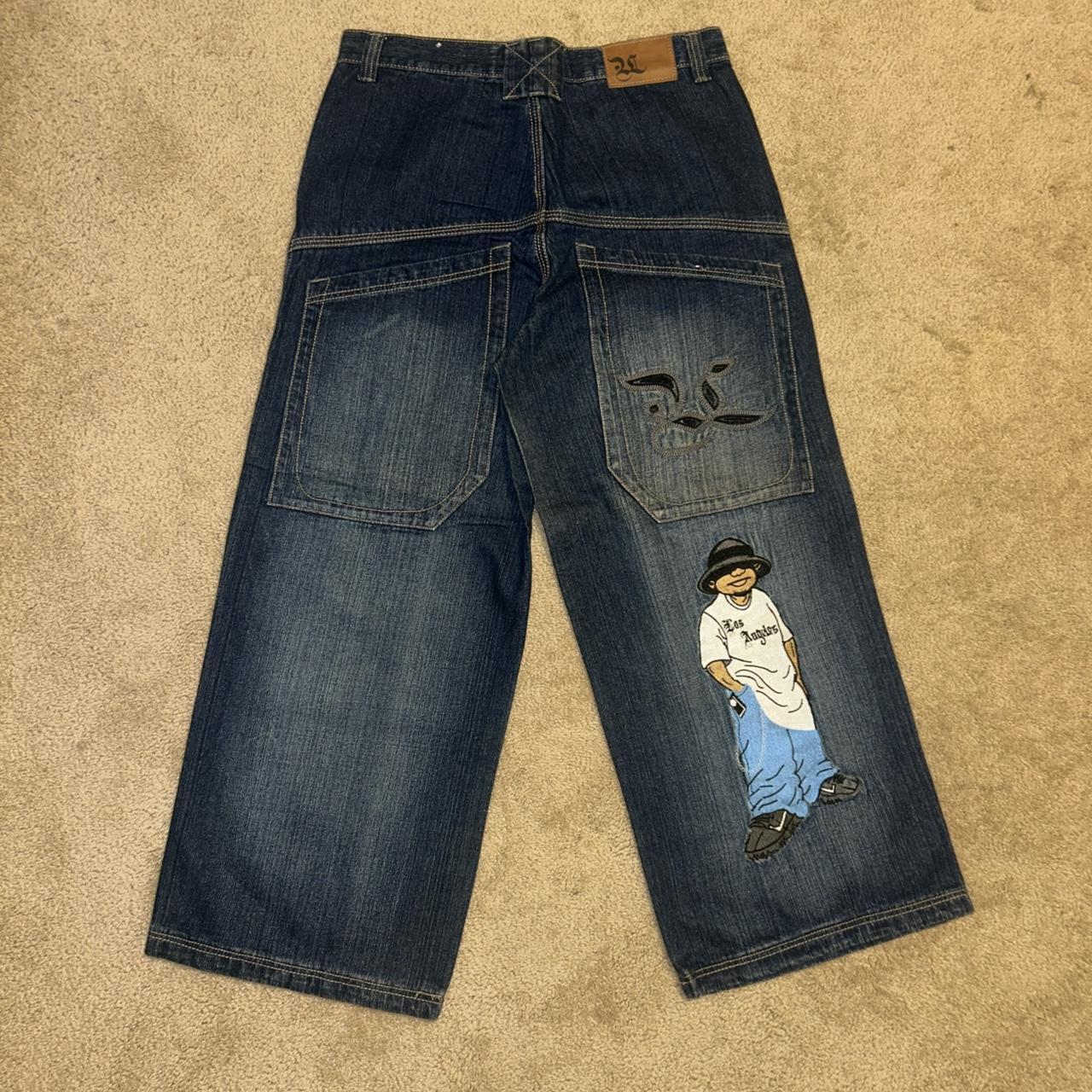 Vato Loco LA guy Jeans embroidered super baggy rare... | Depop