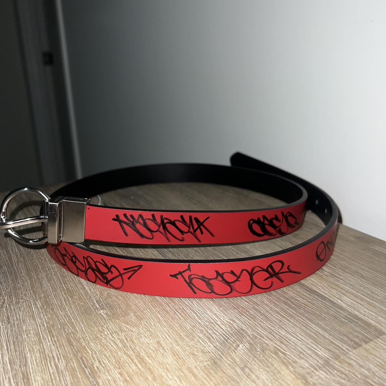 Red and black graffiti belt- made by myself | Depop