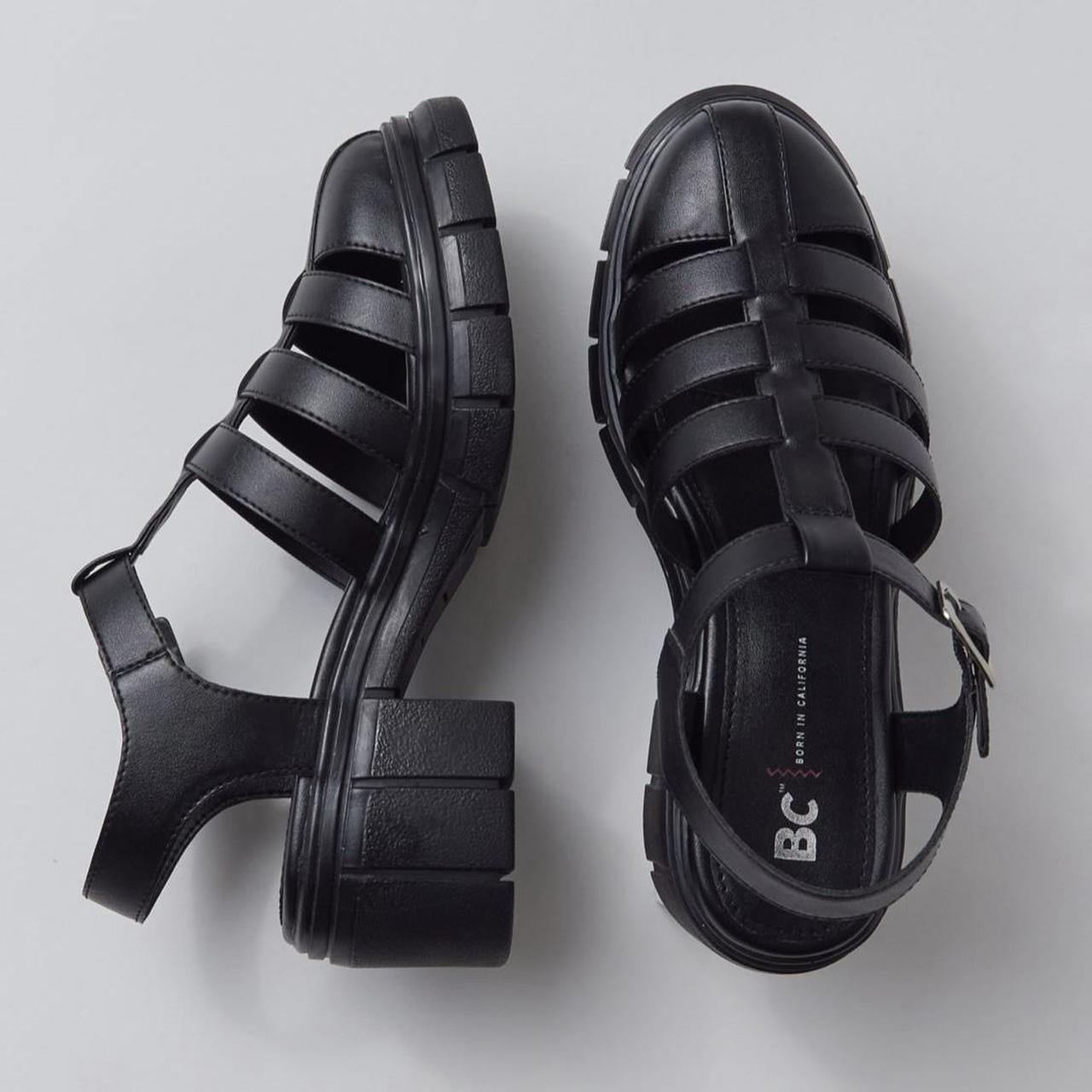 BC Footwear Women's Black Sandals | Depop