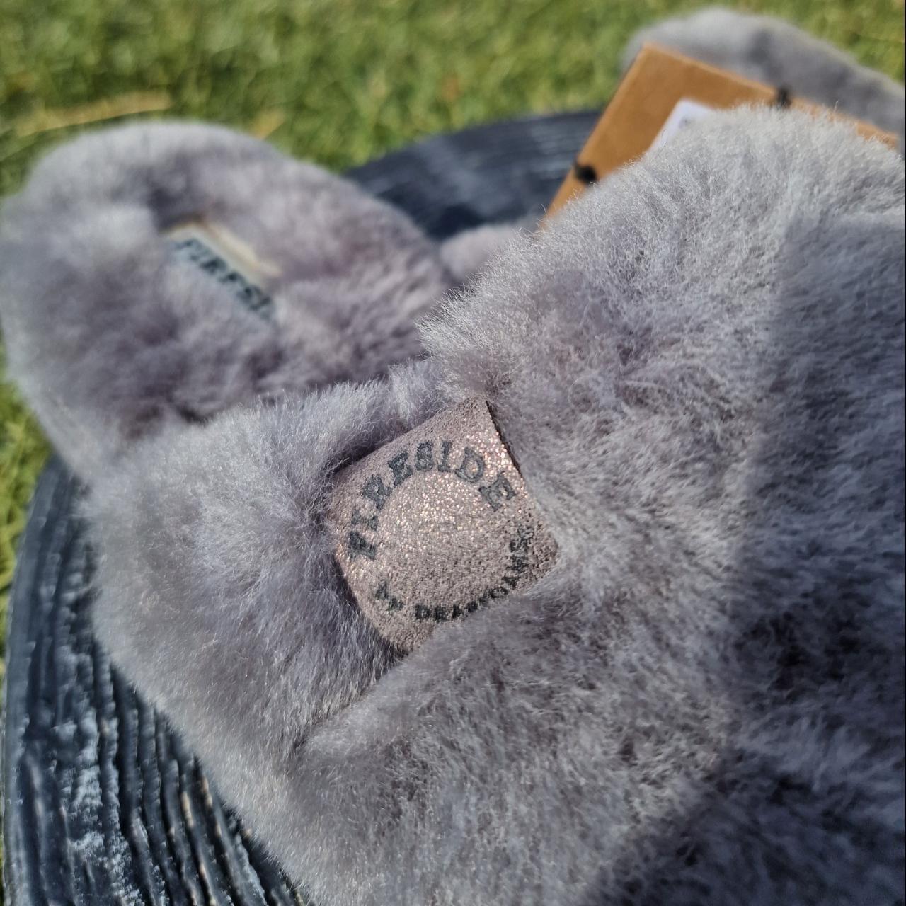 Fireside by Dearfoams Shearling Slides – Gray, Brand... | Depop