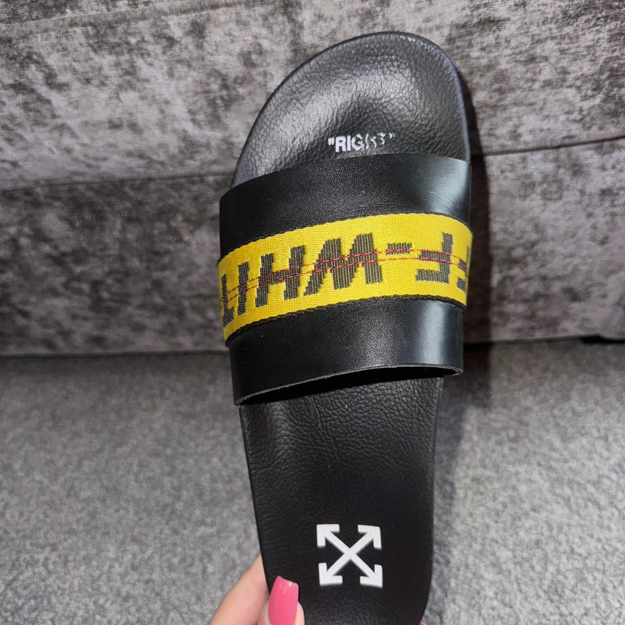 Off white mens sliders size 10. Slight wear on... - Depop