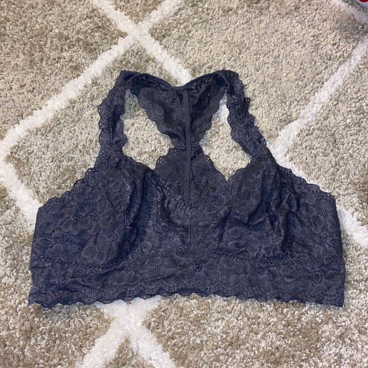 Felons Lingerie Gray Razor Back Bralette Size... - Depop