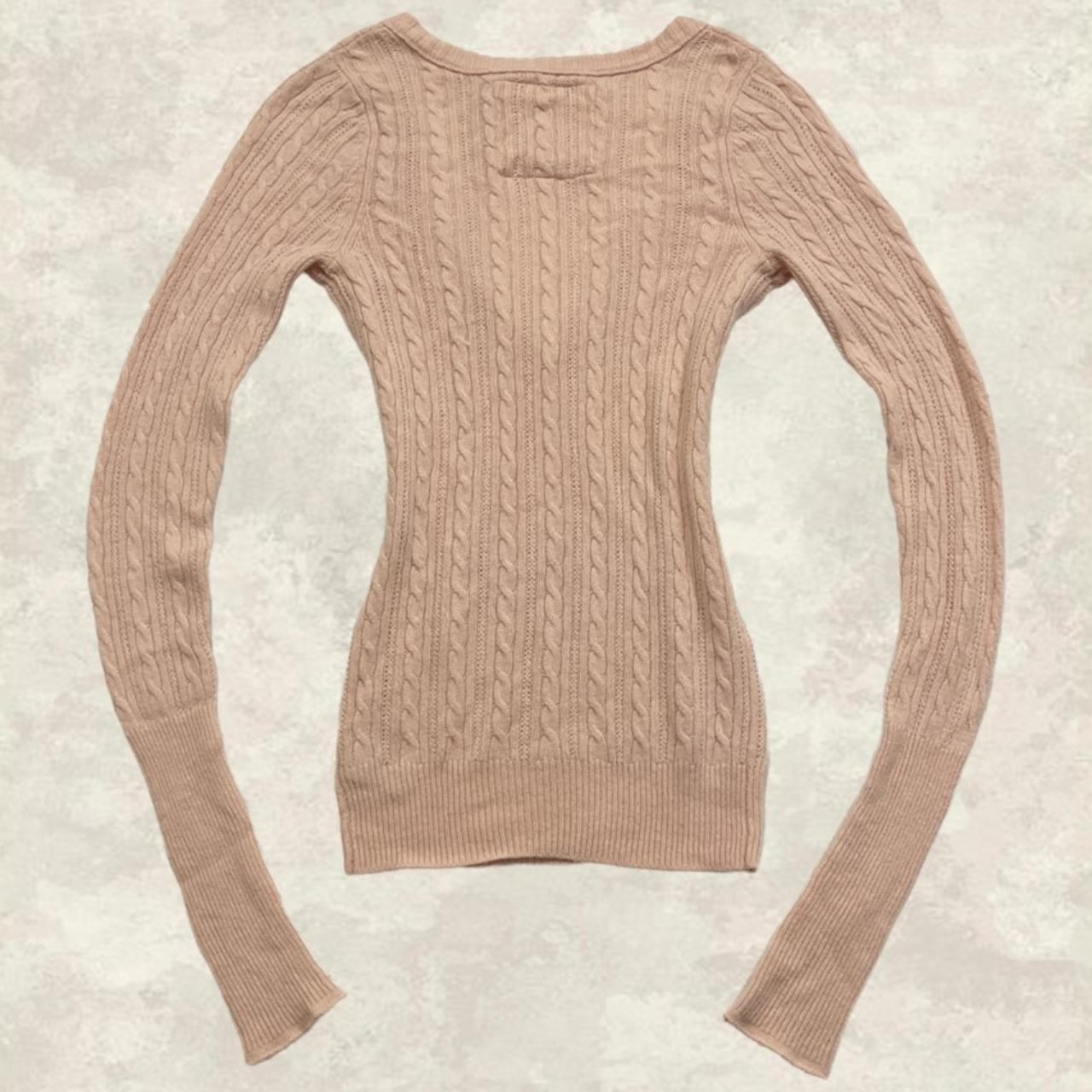 ౨ৎ Vintage Abercrombie and Fitch Ribbed Cable V Neck... - Depop