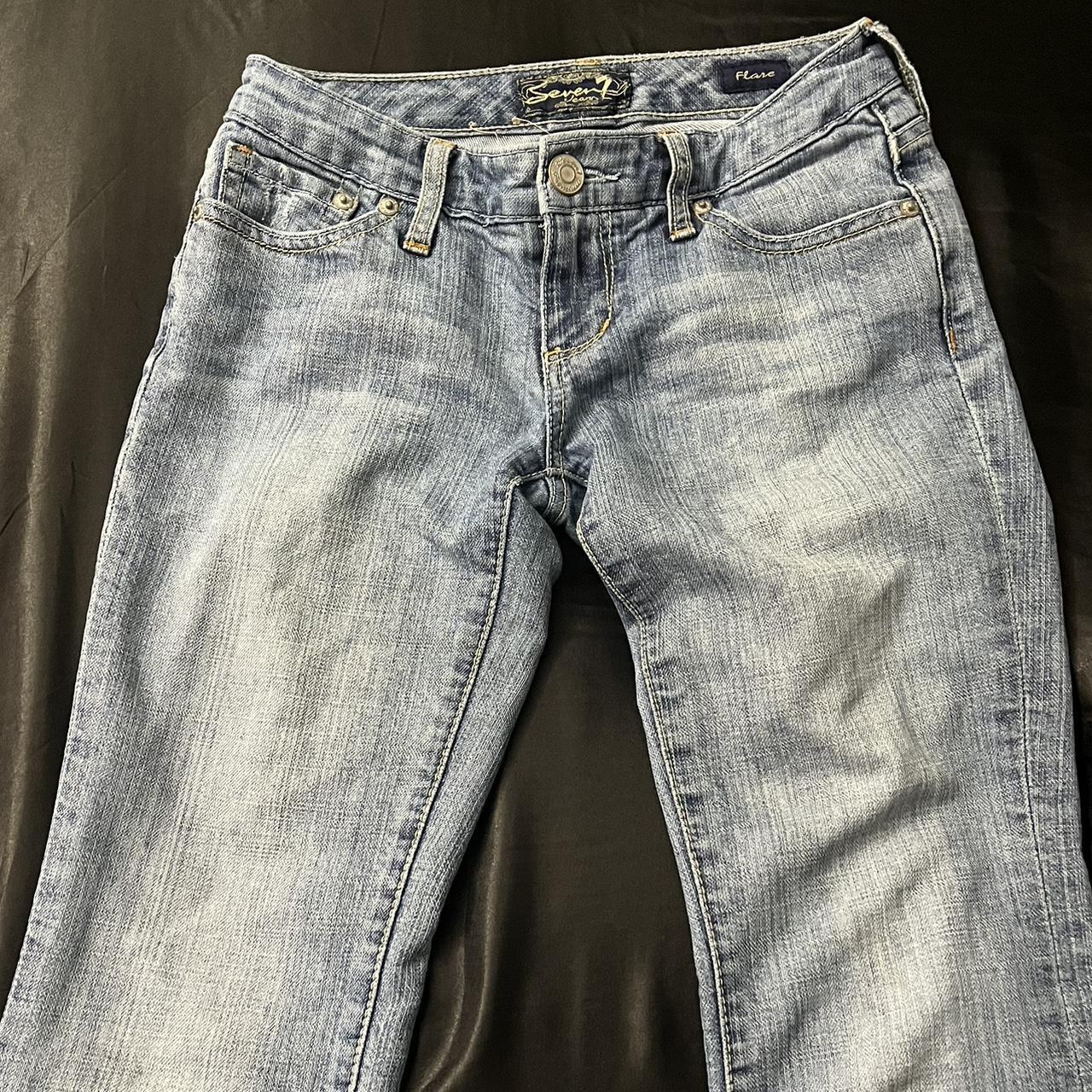 Vintage Seven7 Low Rise Flare Jeans - Depop