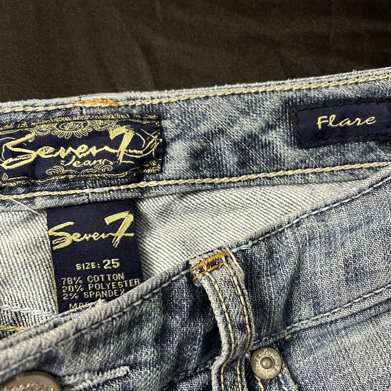 Vintage Seven7 Low Rise Flare Jeans - Depop