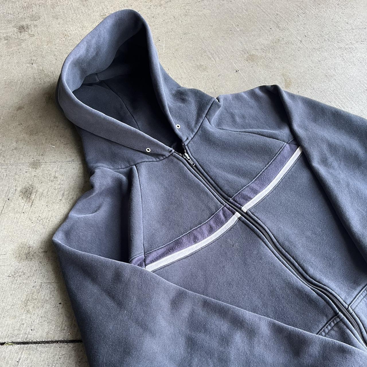 90s STRIPE ZIP UP HOODIE - Depop