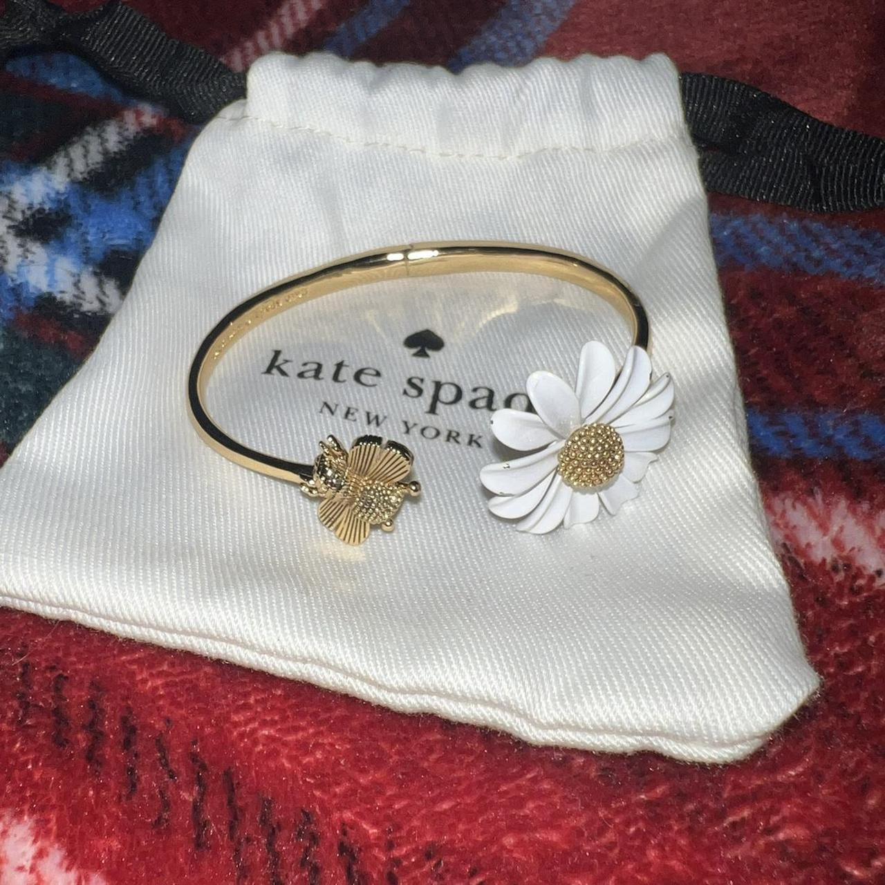Kate Spade Bloom Daisy Bee Cuff Bracelet, lightly... - Depop