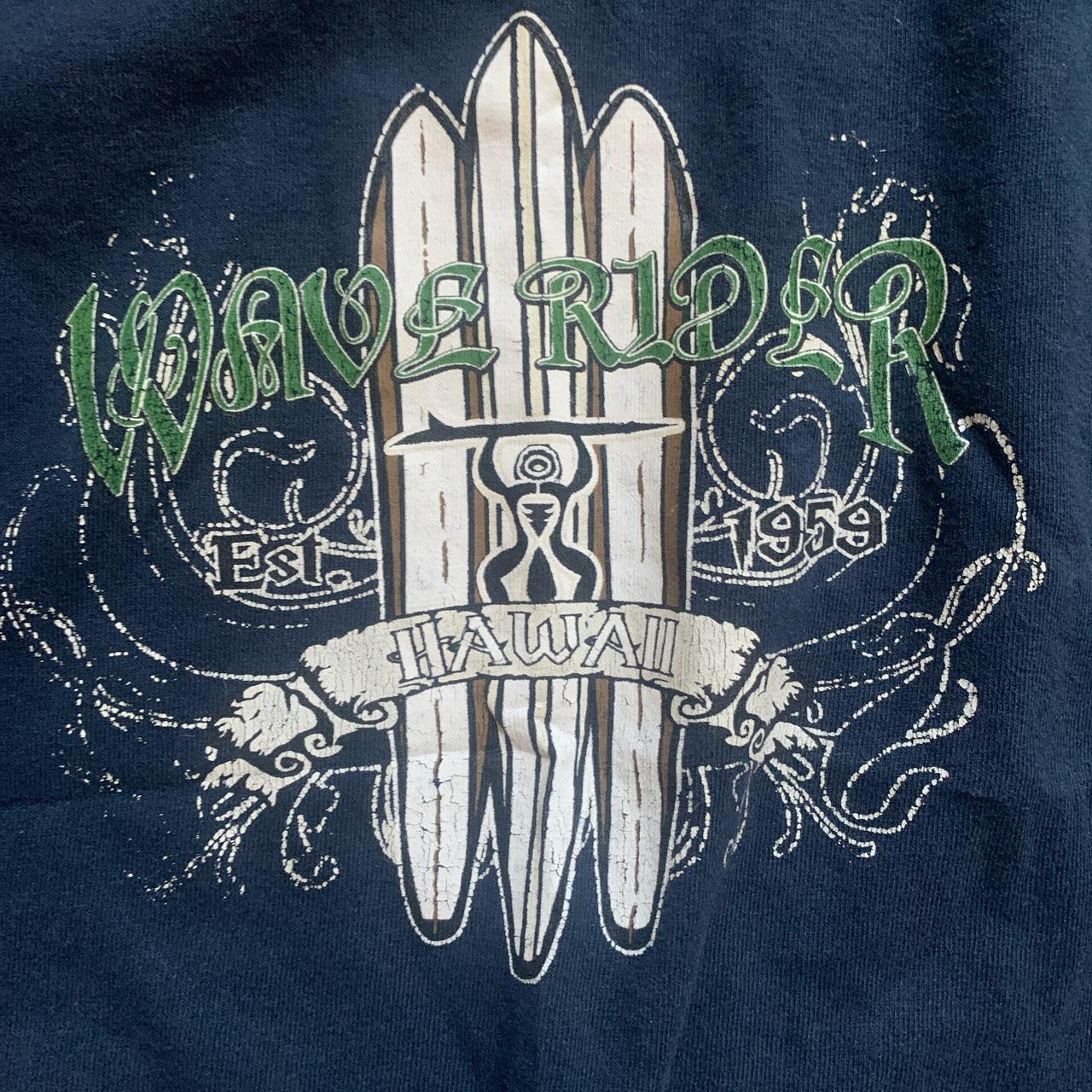 vintage made in usa hawaii wave rider surf t-shirt... - Depop