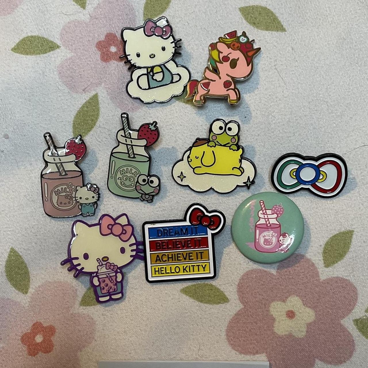 Sanrio Hello Kitty Enamel Pin / Button Bundle... | Depop
