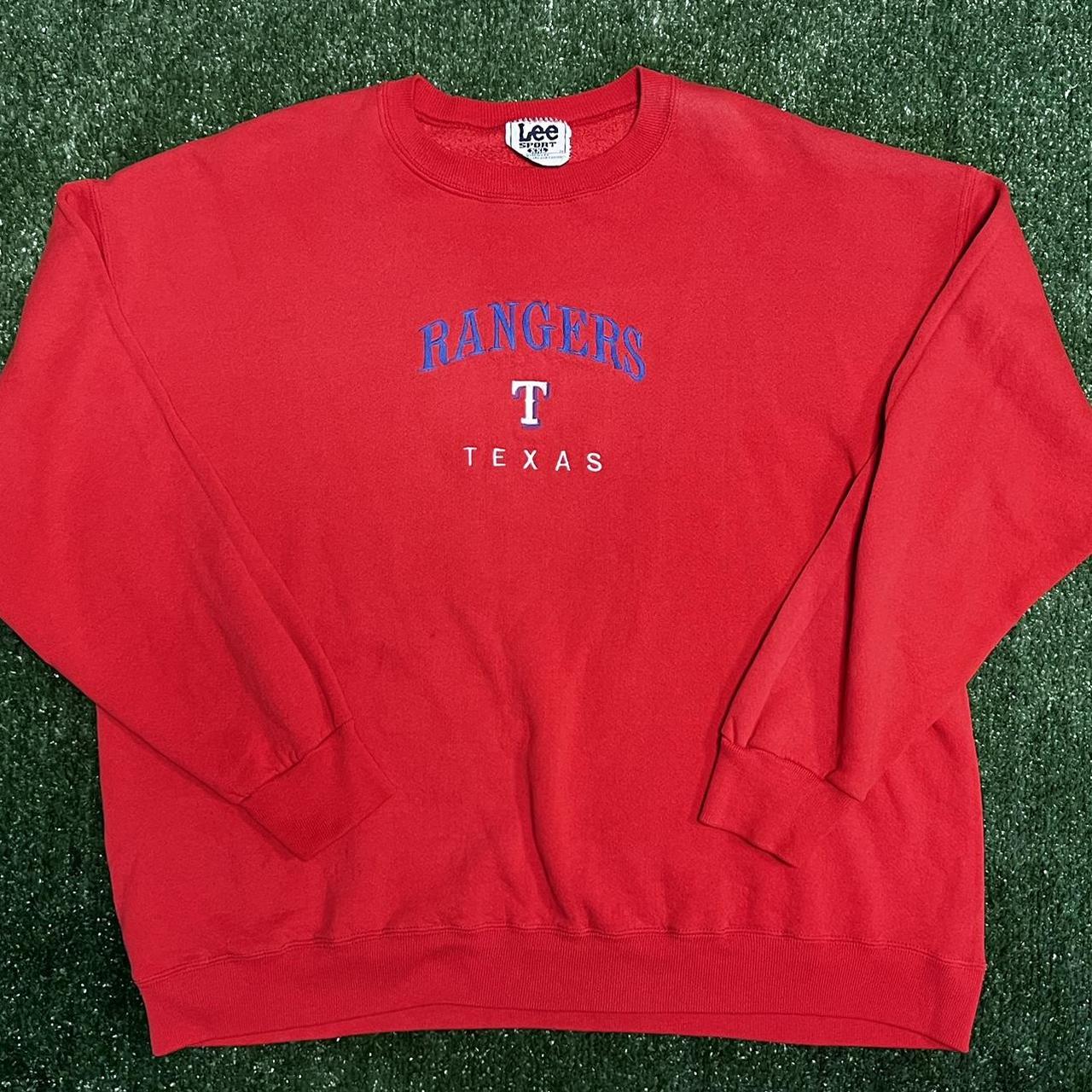 Vintage Lee sport Texas Rangers Sweatshirt Size XXL... - Depop