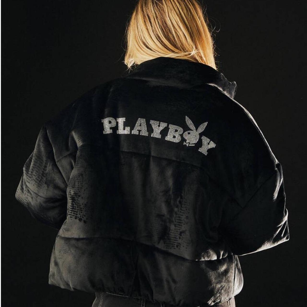 Playboy Diamanté Puffer Jacket - Depop