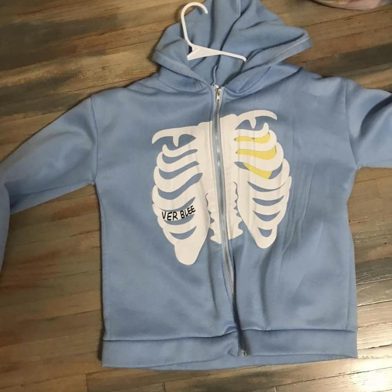 light blue skeleton hoodie Dm before buying | Depop