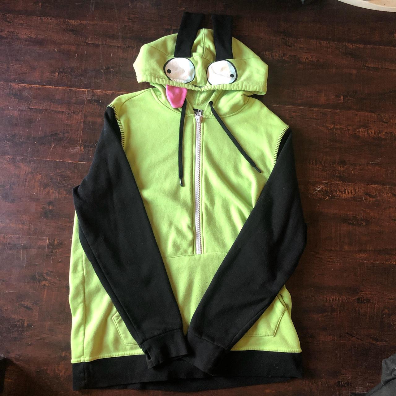 Invader Zim Nickelodeon Zip Up Hoodie Size Large - Depop