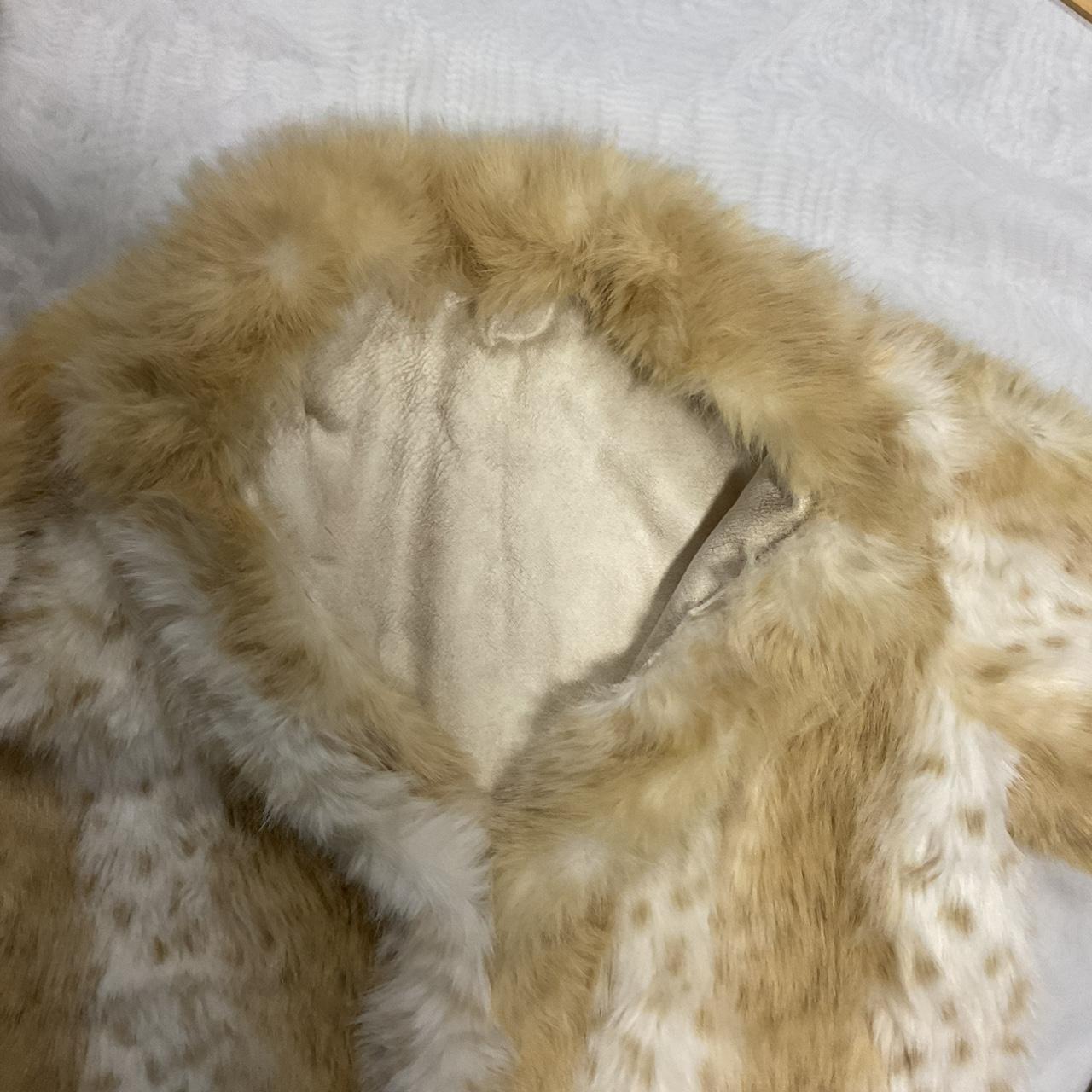 NEW! Tawny Snow Leopard Light Brown Spots Faux Fur... | Depop