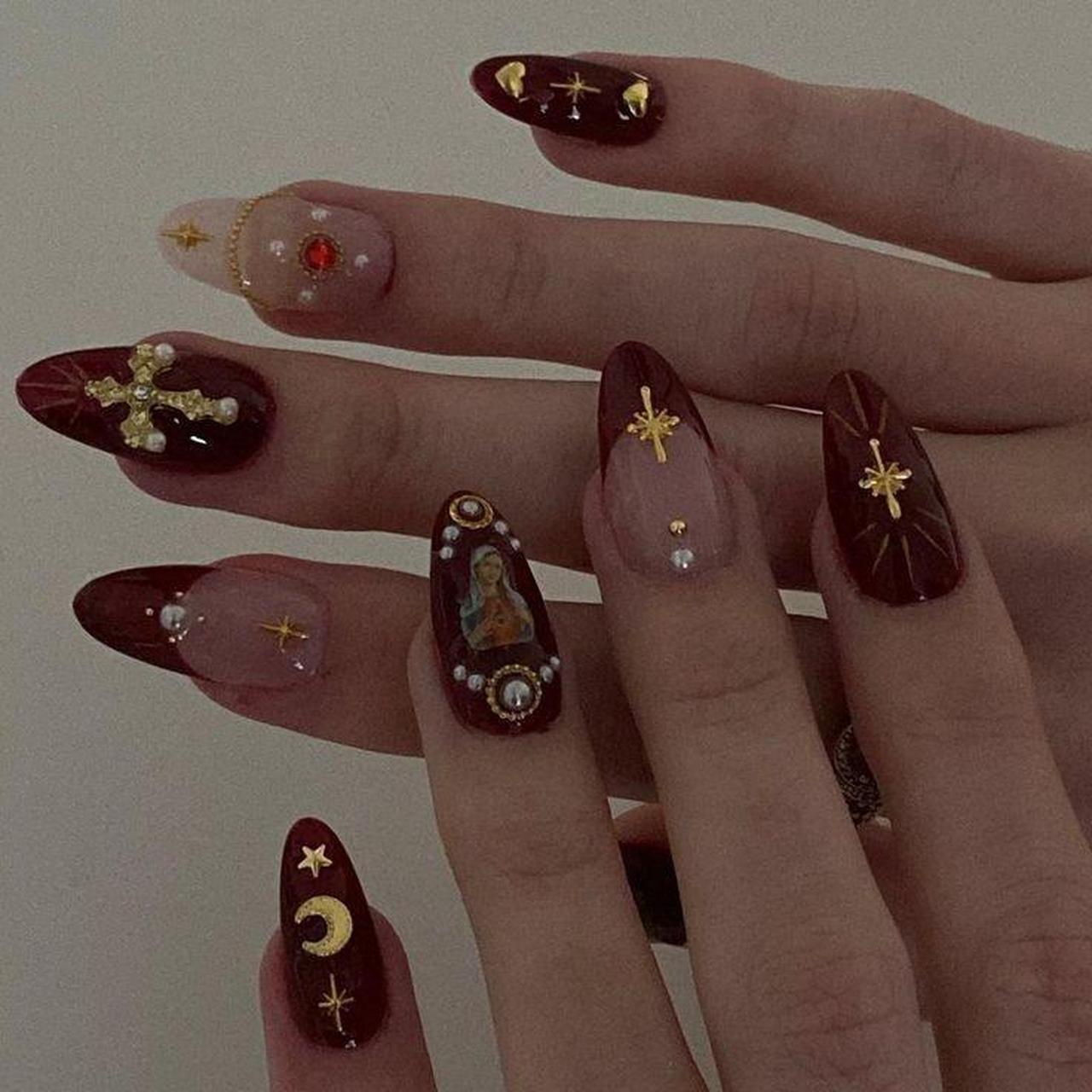 GOTHIC/VAMPIRESS/WHIMSIGOTH NAIL PAINTING... - Depop