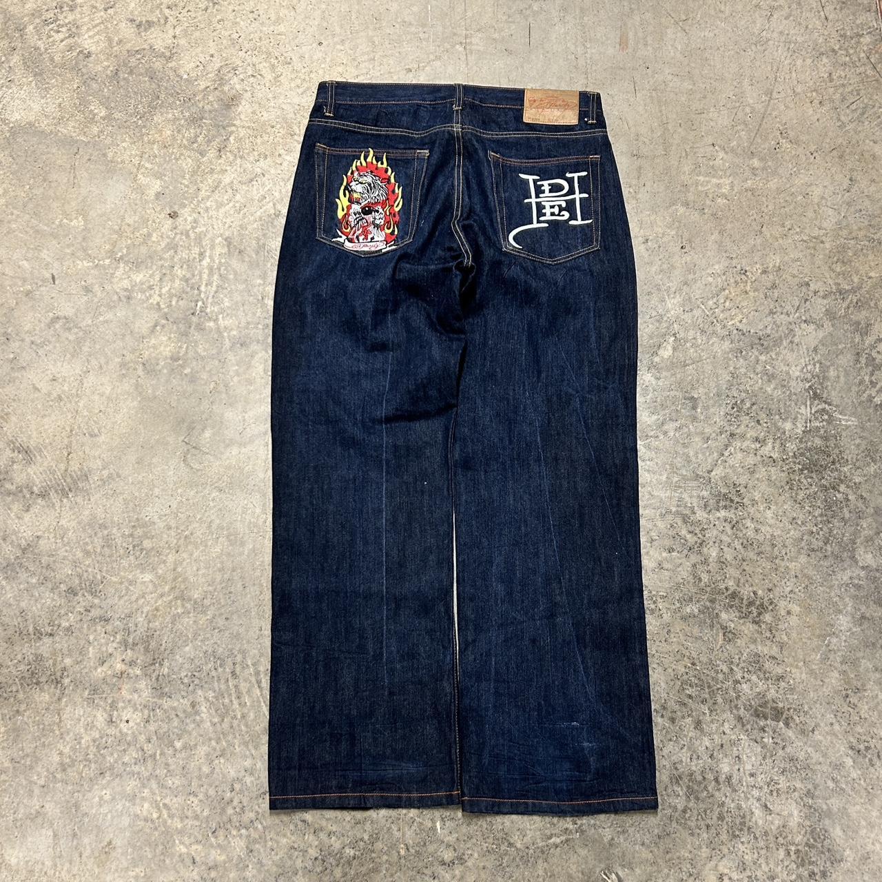 Ed Hardy Denim Jeans Vintage 90s Y2K 2000s Skater... - Depop