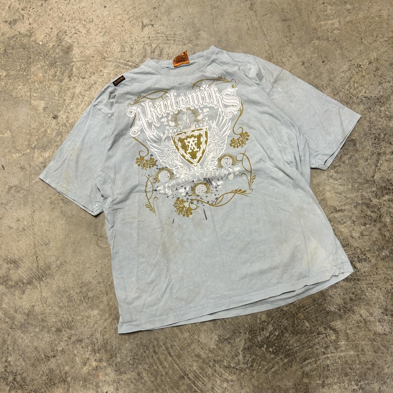 Shirt Skull Cross Grunge AOP All Over Print Y2K... - Depop