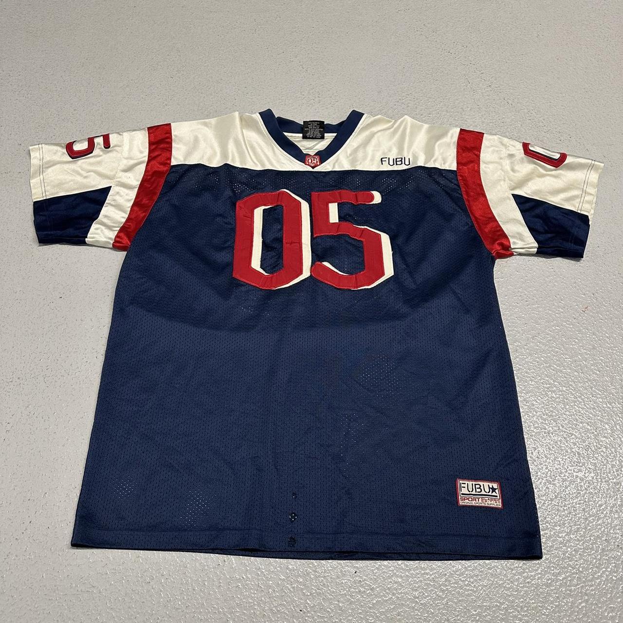 Vintage fubu jersey 05 blue red navy Streetwear... - Depop