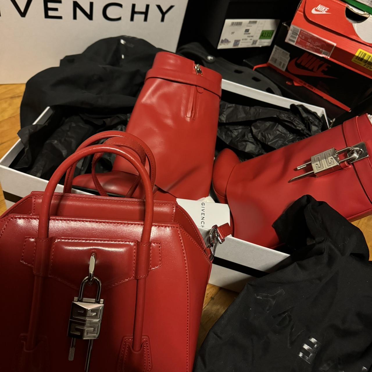 Red Givenchy boots size 39 & Purse both worn once .... - Depop