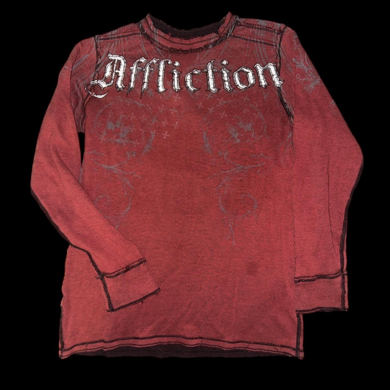 CRAZY RARE AFFLICTION THERMAL WORN BY GRAVEMAN 100... - Depop