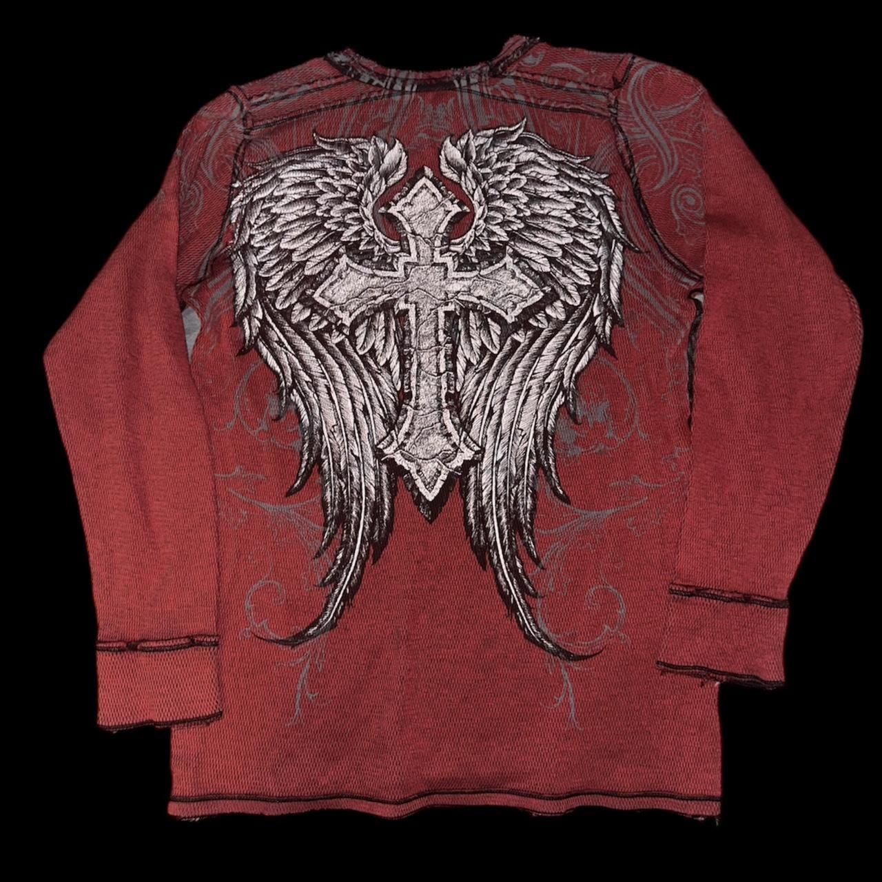 CRAZY RARE AFFLICTION THERMAL WORN BY GRAVEMAN 100... - Depop