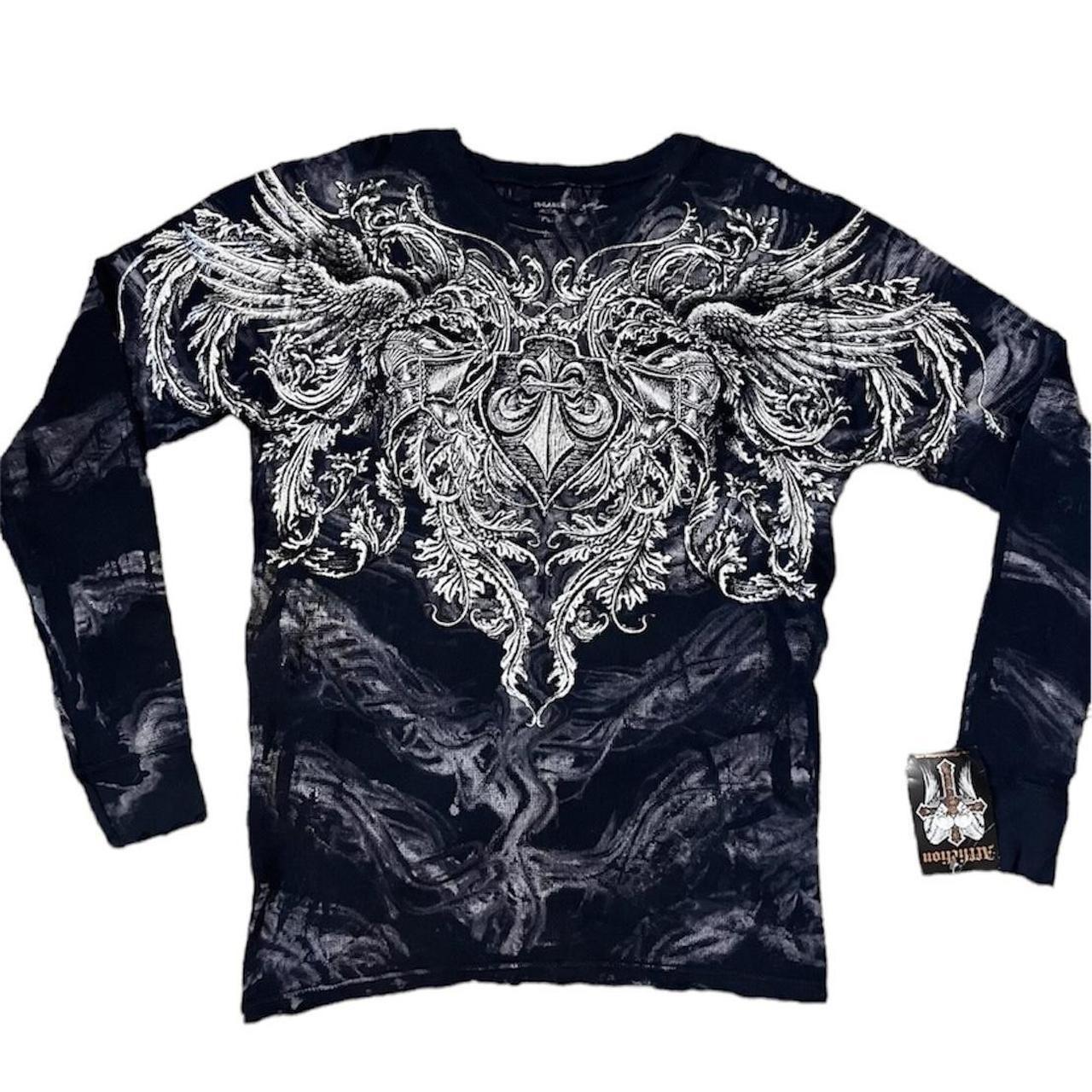 NEW WIT TAGZ CRAZY AFFLICTION THERMAL AS SEEN ON... | Depop