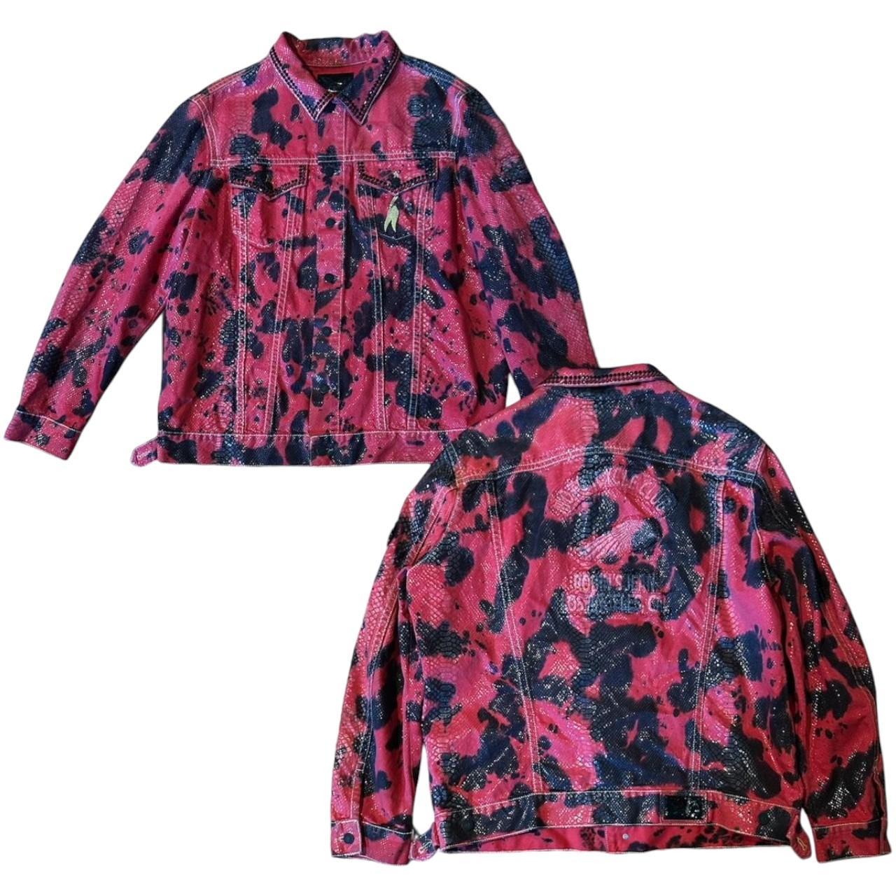 MIAMI RED SNAKESKIN ROBINS JEAN JACKET TAGGED XXL,... | Depop