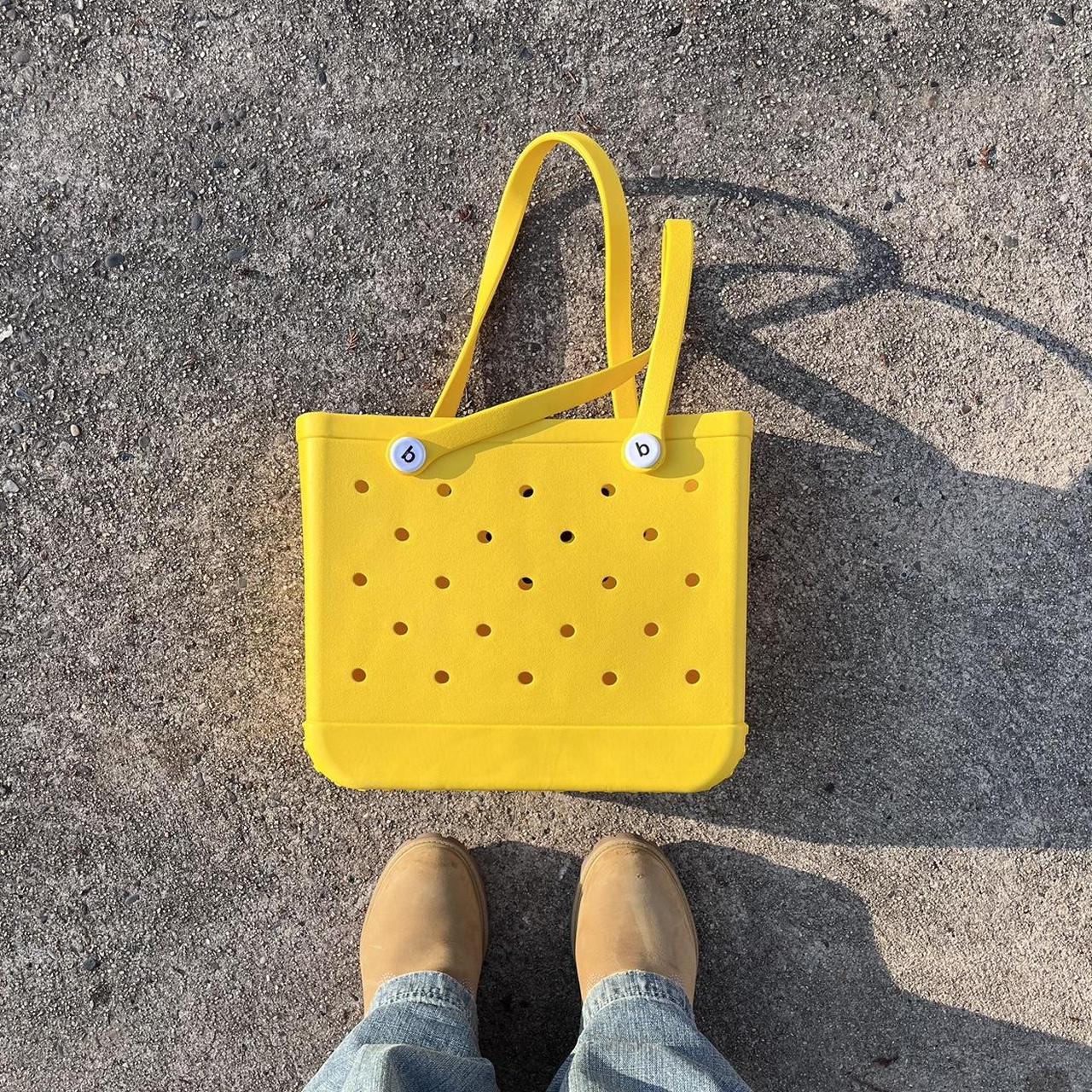 Croc Tote Bag (Rubber) 100% Rubber Color: Yellow... - Depop
