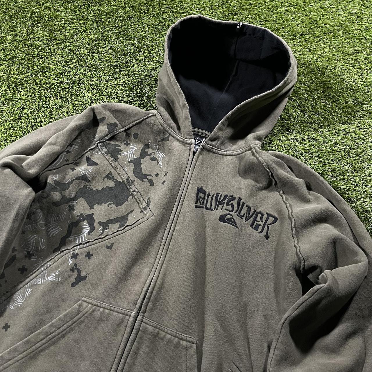 Vintage Quicksilver Zip Up Hoodie Cotton &... - Depop